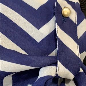 Charming Charlie | Tops | Charming Charlies Medium Navy Blue White ...